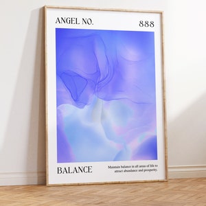 Angel Numbers Print Set, Aura Poster Printable Set, Gradient Wall Art ...