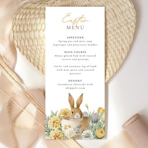 Printable Easter Menu, Editable Easter Brunch Menu Template, Easter ...