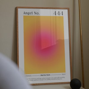 Angel Number 444, Aura Energy Art, Spiritual Wall Art, Angel Number ...