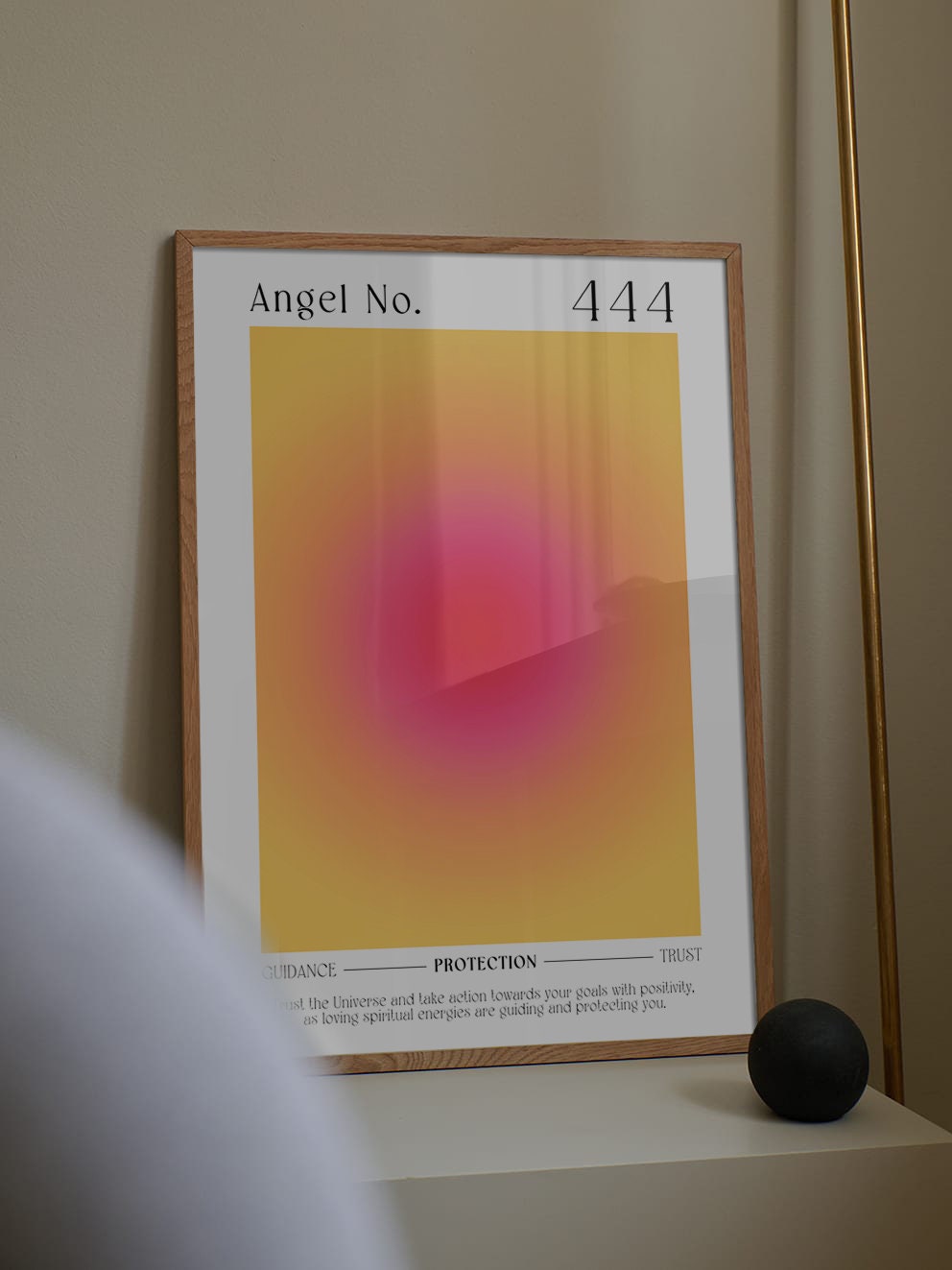 Angel Number 444, Aura Energy Art, Spiritual Wall Art, Angel Number ...