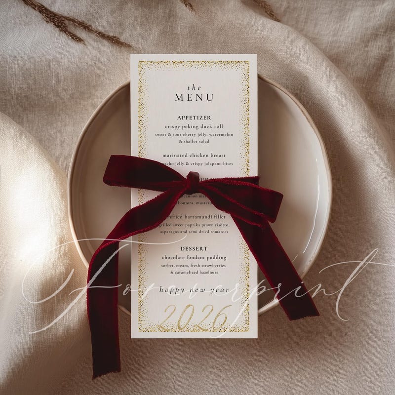 Dinner Menu New Years - Etsy