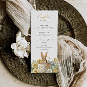 Printable Easter Menu, Editable Easter Brunch Menu Template, Easter ...