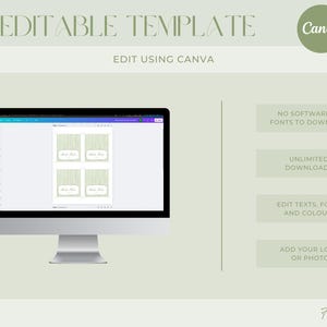 Elegant Green Striped Place Cards Template, Printable Place Cards ...