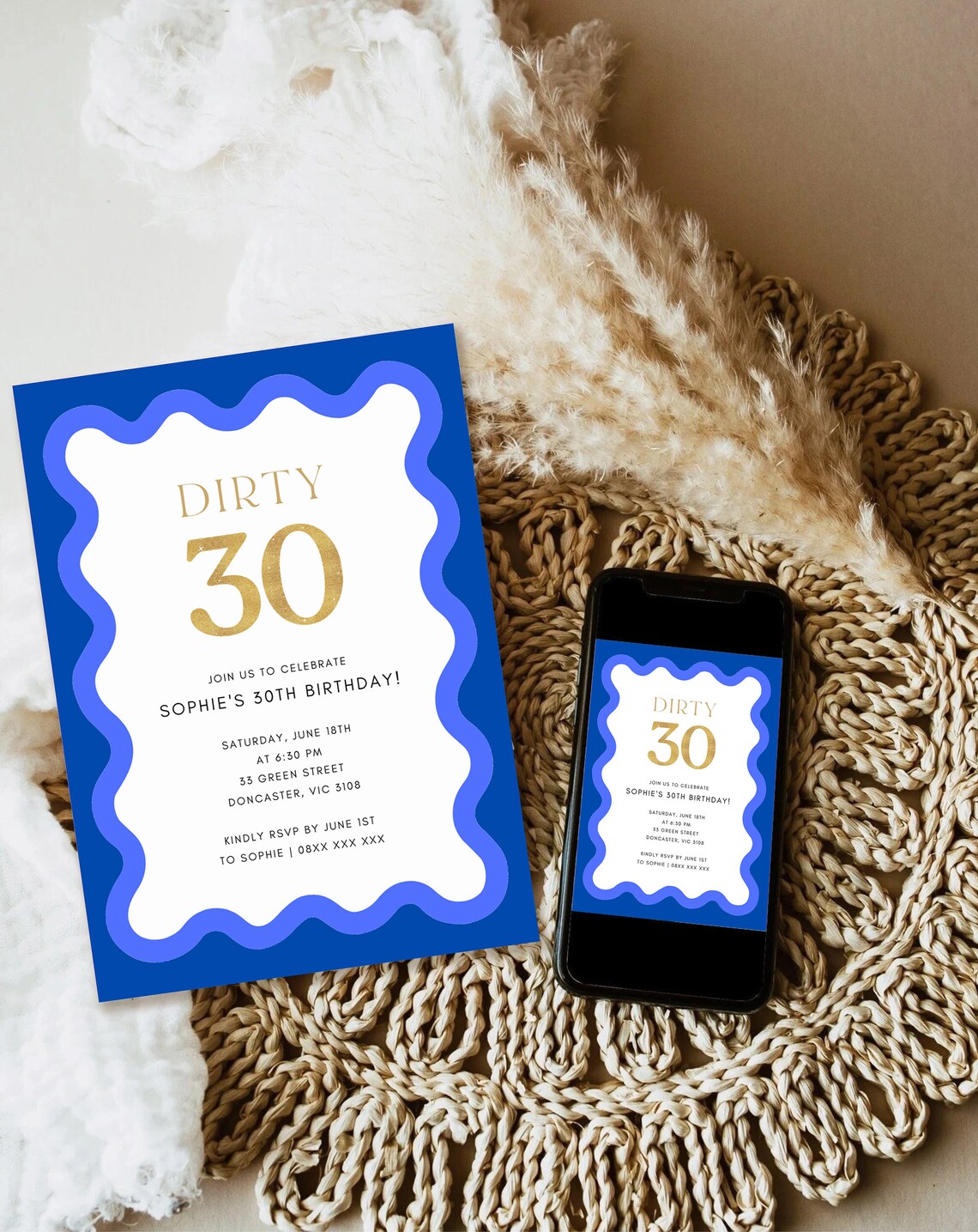 30th Birthday Invitation Printable Thirtieth Birthday Invite - Etsy