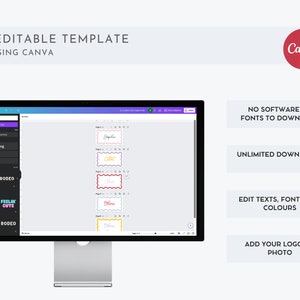 Curvy Place Cards, Colorful Name Cards, Wavy Border, Curvy Invitation ...