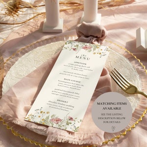 Floral Place Cards Template, Printable Place Cards, Wedding Name Cards ...