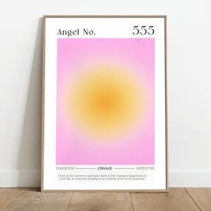 Angel Numbers Set Gradient Wall Art Aura Angel Number Posters ...