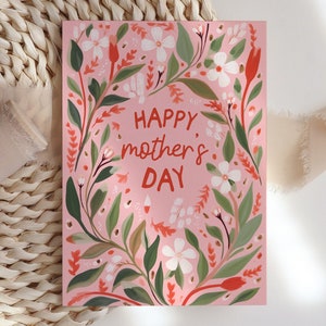 Happy Mother’s Day Card, Floral Mothers Day Card, Botanical Wildflowers ...