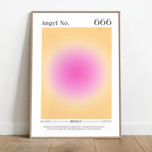 Angel Numbers Set Gradient Wall Art Aura Angel Number Posters ...