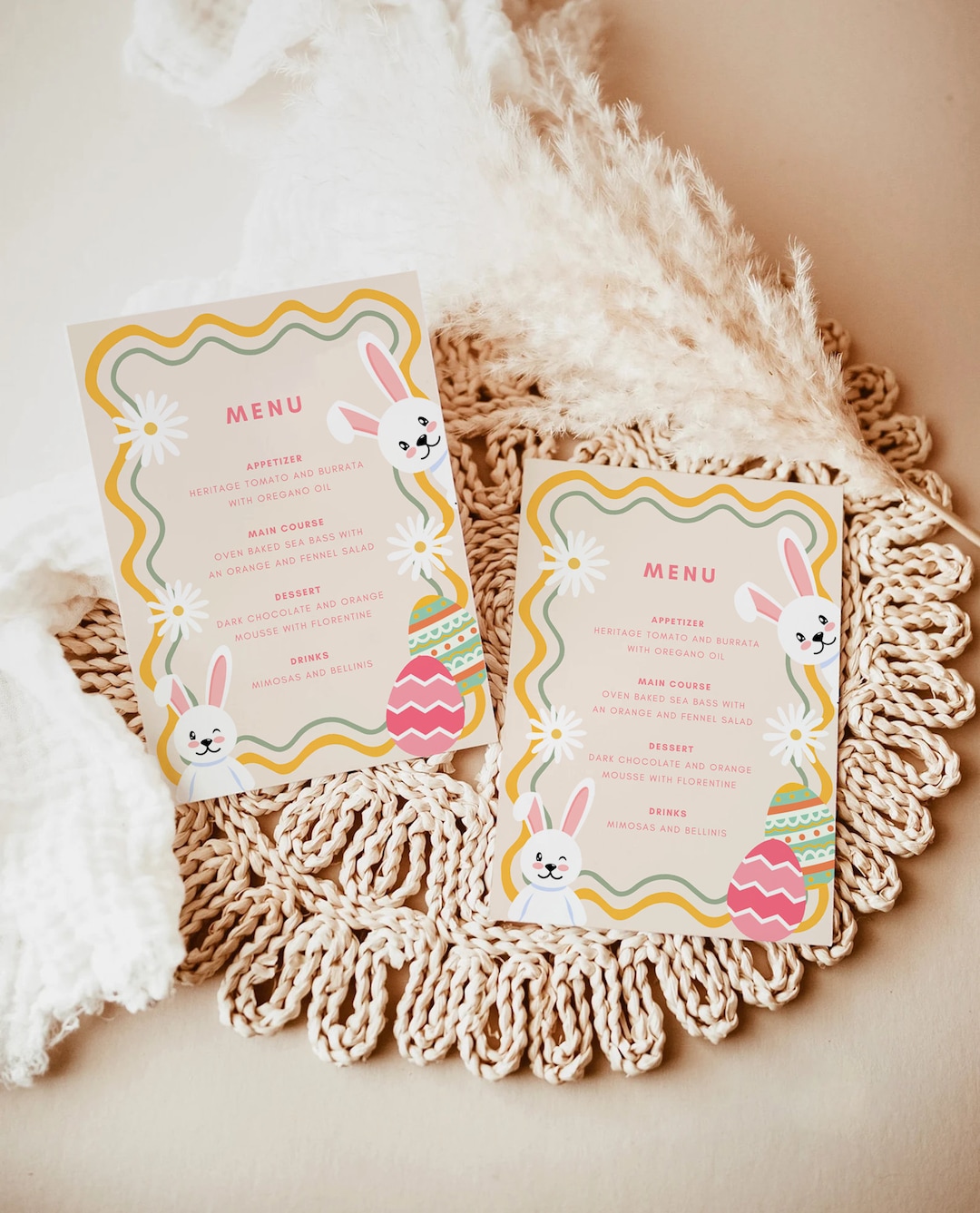 Easter Menu, Bunny Menu, Easter Brunch Menu, Editable Printable ...