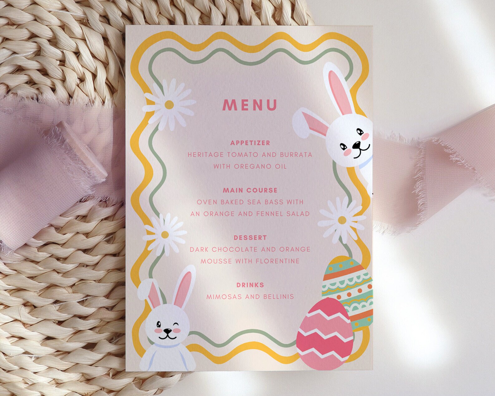 Easter Menu, Bunny Menu, Easter Brunch Menu, Editable Printable ...