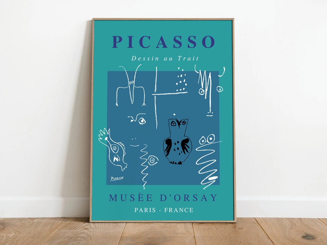 Picasso Line Drawing Print Digital Art Download Abstract Green Picasso ...