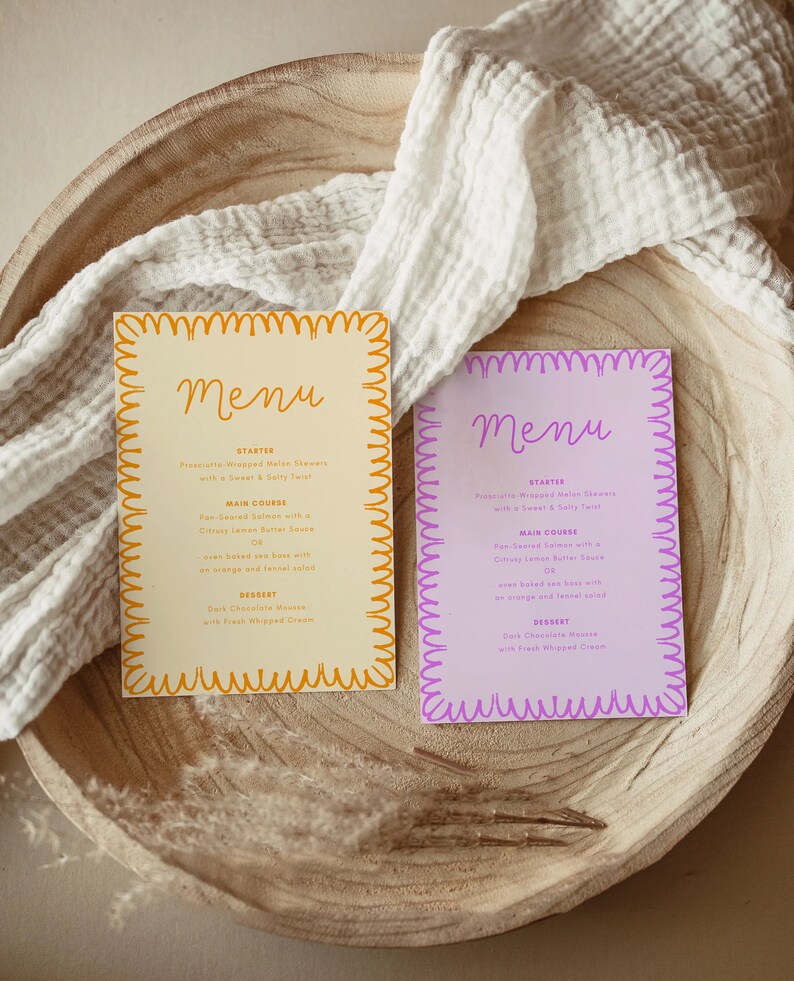 Doodle Frame Menu Template, Instant Download Editable Menu, Hand ...