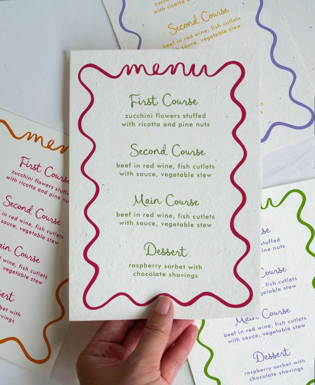 Curvy Menu Template, Hand Drawn, Wedding Bridal Shower Menu, Printable ...