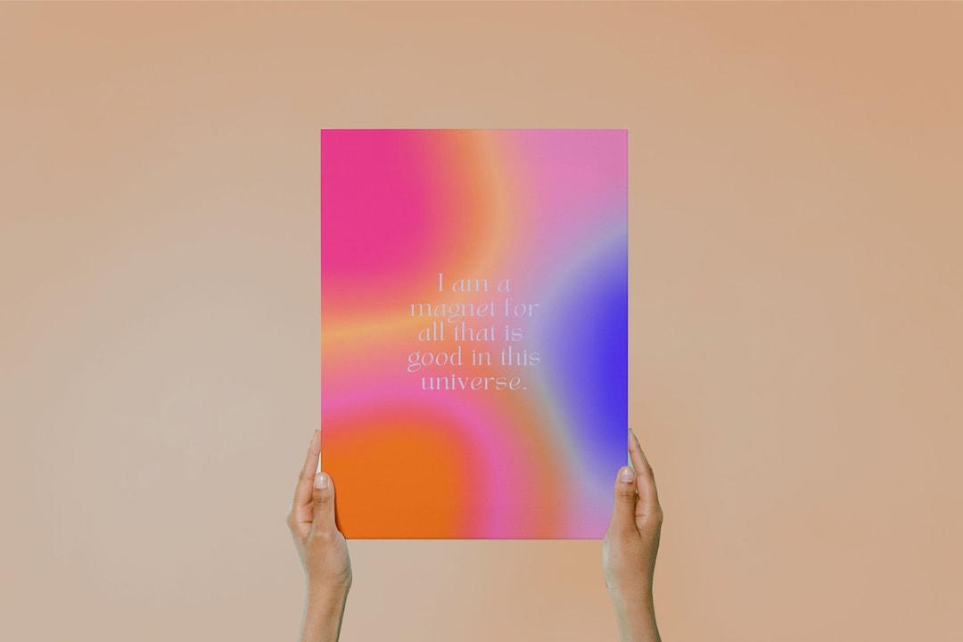 Manifestation Art Print | Retro Print | Affirmation Wall Art | 70s Wall ...