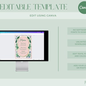 Colorful Floral Spring Menu Template, Hand Drawn, Printable Dinner Menu ...