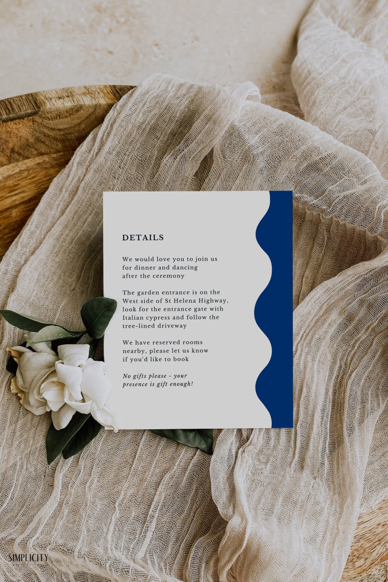 Wavey Wedding Invitation Template, Instant Download Editable Invite ...