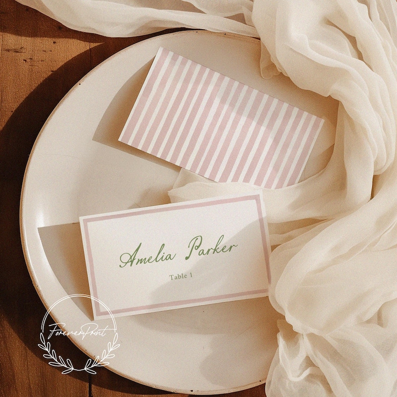Pink Wedding Name Cards - Etsy