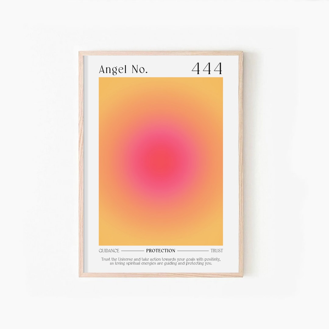 Angel Number 444, Aura Energy Art, Spiritual Wall Art, Angel Number ...