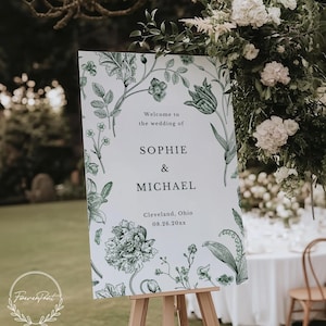 Editable Welcome Sign, Welcome Sign Template, Floral Welcome Sign ...