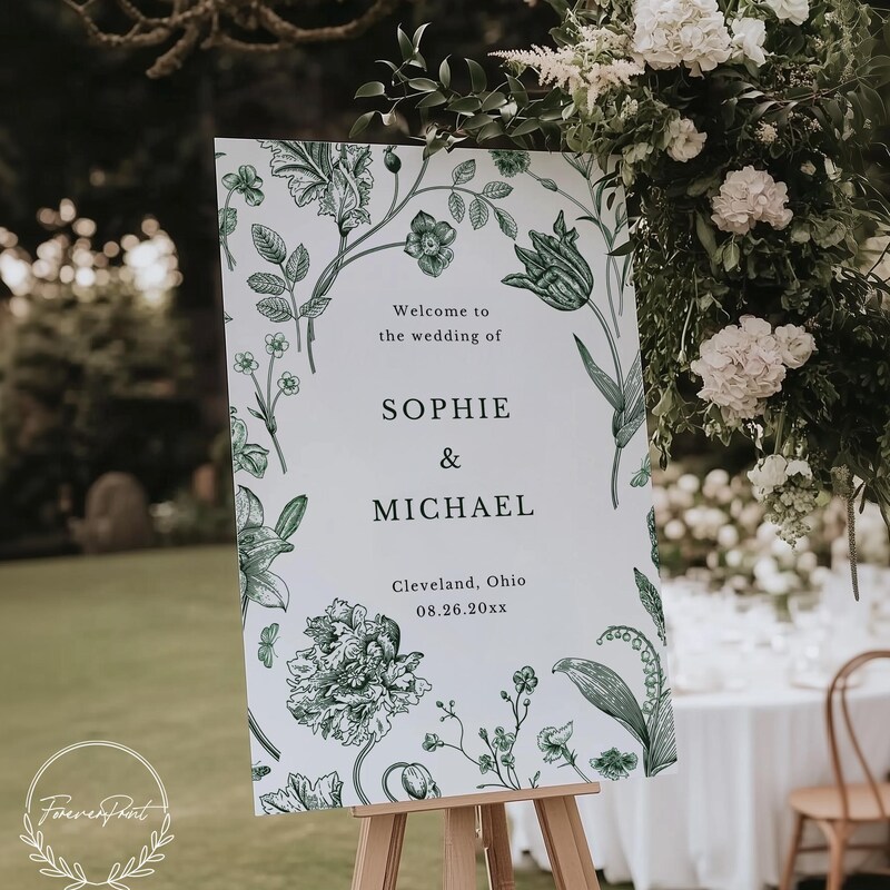 Dark Green Sign Wedding - Etsy