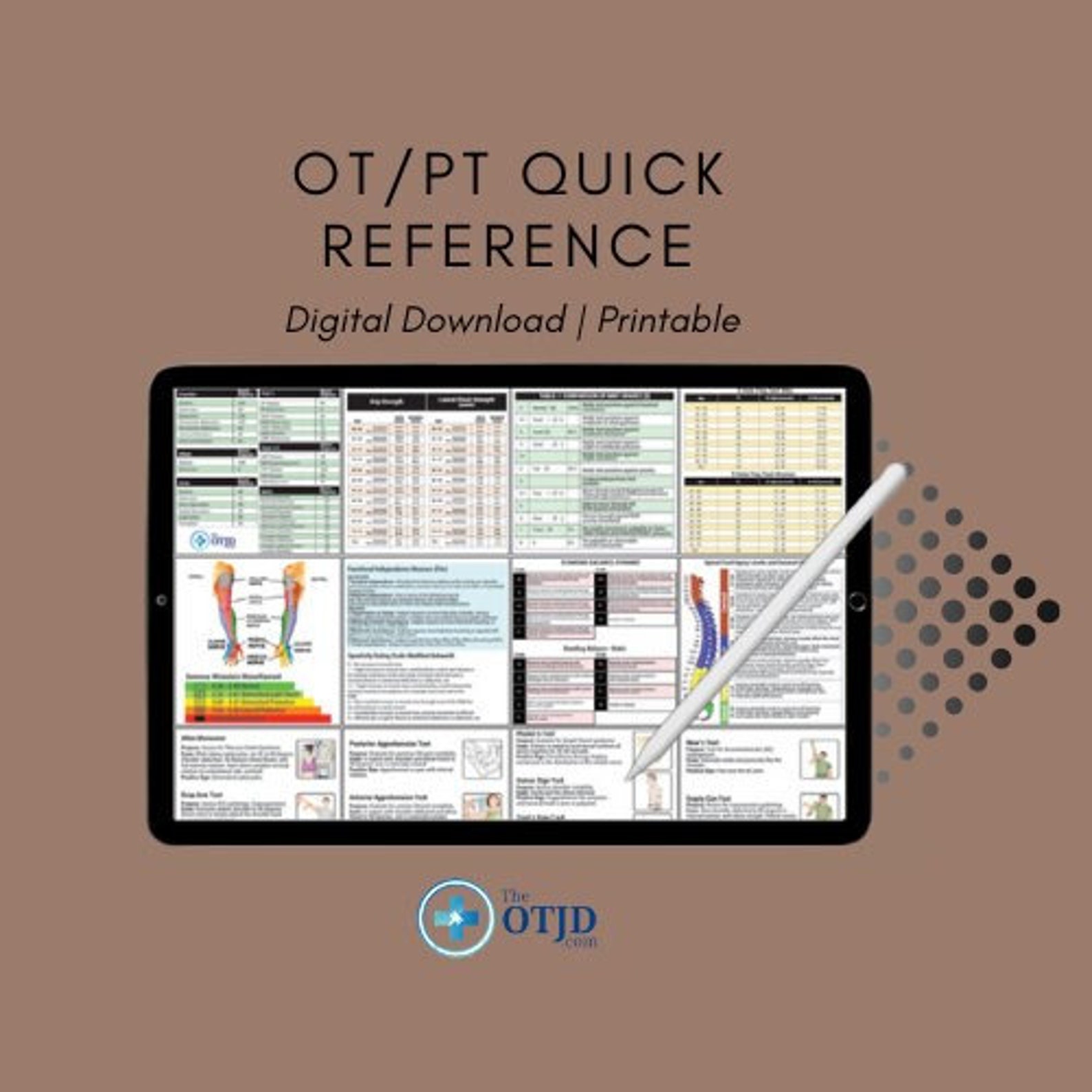 Occupational / Physical Therapy Quick Reference - Etsy