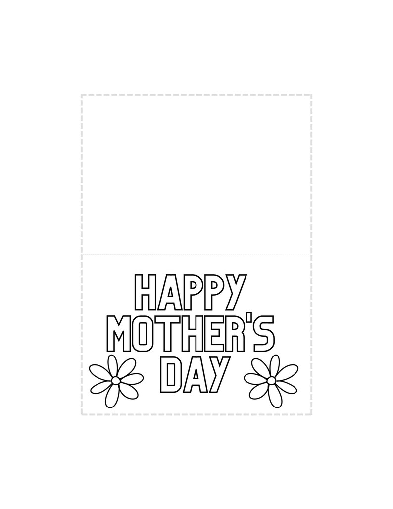 Mother's Day Printable Coloring Card | Coloring Card | Digital Download ...