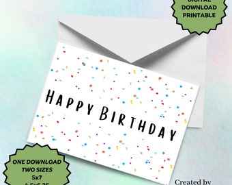 Happy Birthday Digital Printable Card | Printable Card | Digital ...