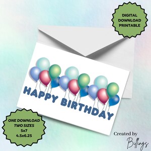 Happy Birthday Printable Card Digital Download Card - Etsy