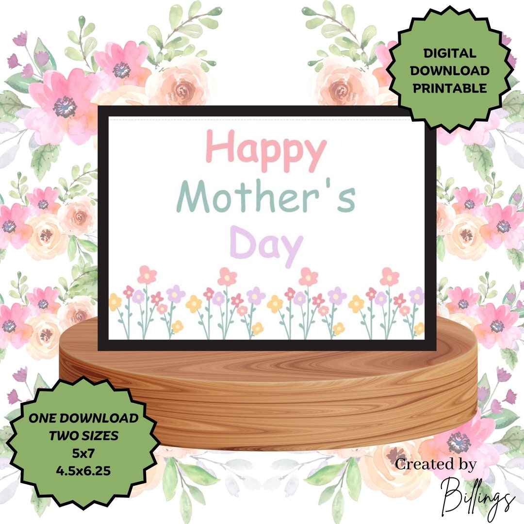 Mother's Day Printable Card | Digital Download Card | Digital Mother's ...