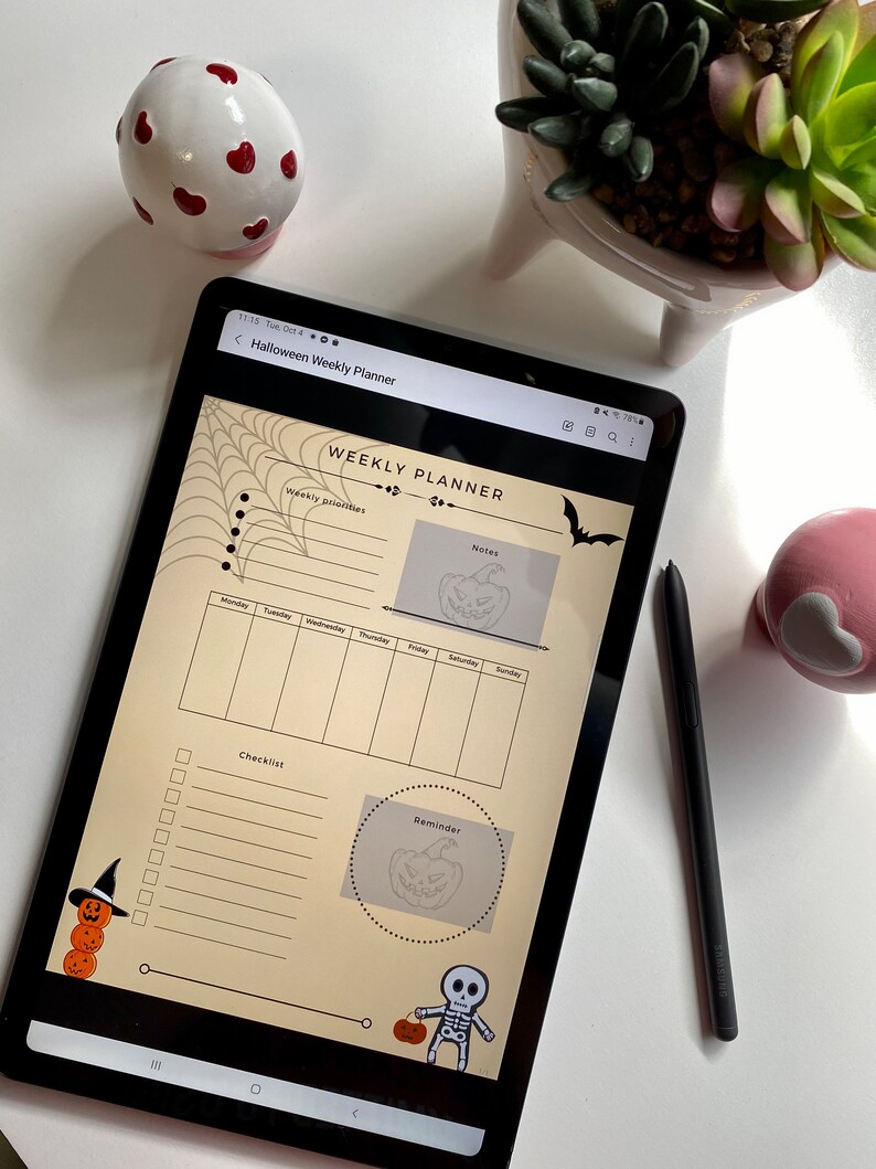 Halloween, Digital Download Planner, Weekly Planner, Daily Halloween ...