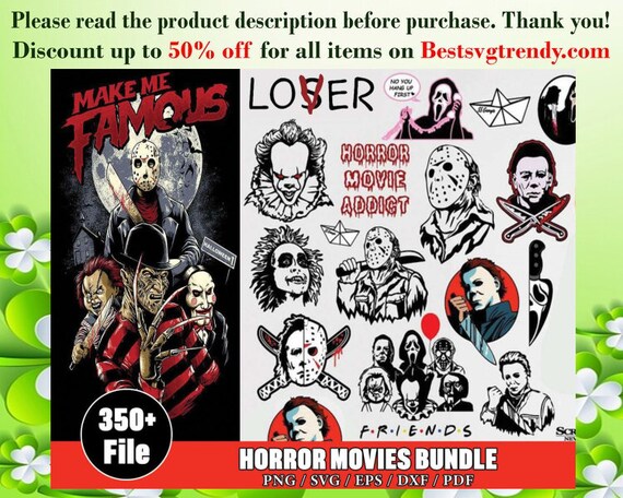 350 Files Horror Movies Svg Bundle Halloween Svg Horror - Etsy