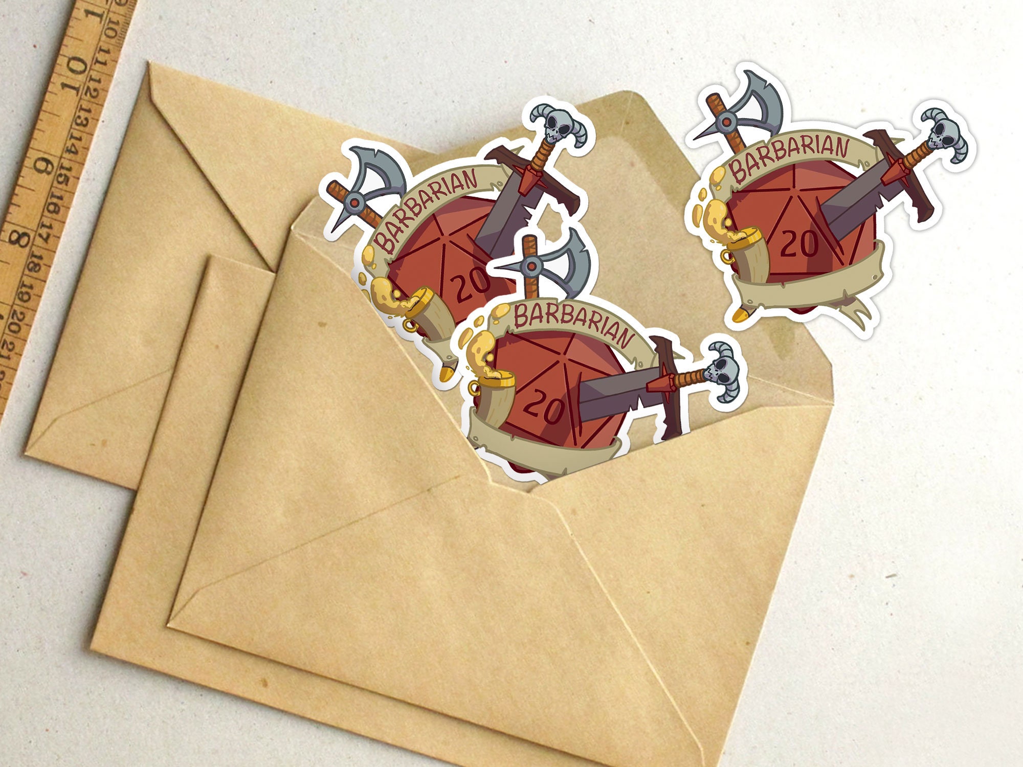 Barbarian D20 Sticker | Critical Role Tabletop Gaming Decal | RPG Class ...