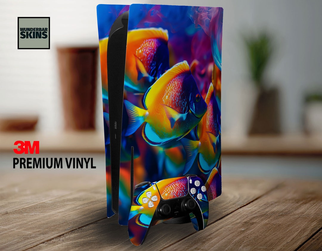 Yellow Fish Colorful PS5 Skin, PS4 Skin, Playstation 5 Controller ...
