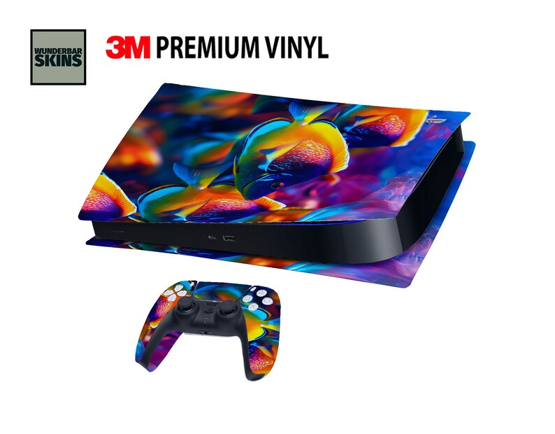 Yellow Fish Colorful PS5 Skin, PS4 Skin, Playstation 5 Controller ...