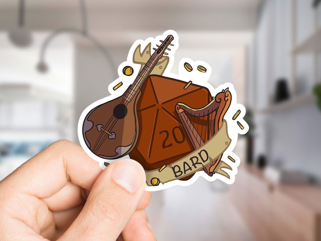 DND Stickers Bard 20 My Knowledge My Power Ranger Danger Play Game ...