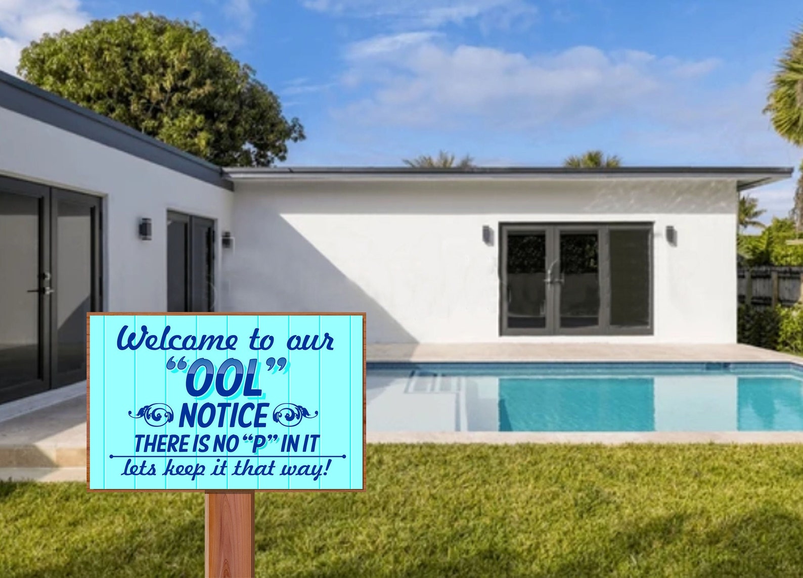 Funny Pool Sign | Pool Notice | No P Sign | Digital Download Signage - Etsy