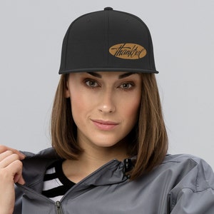 Snapback Hat | Black Hat With Embroidered Logo | Thankful | Positive ...
