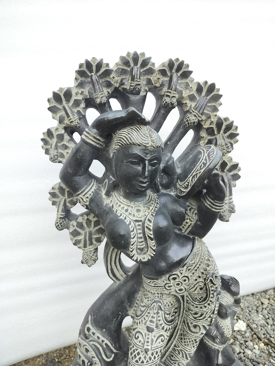 Black Granite Stone Apsara Statue for Home - Etsy