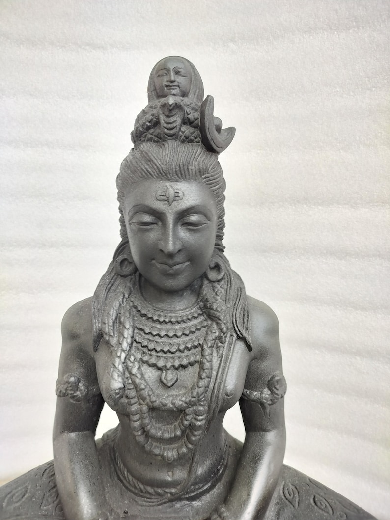 Sitting Shiva Statue in Black Granite Stone - Etsy