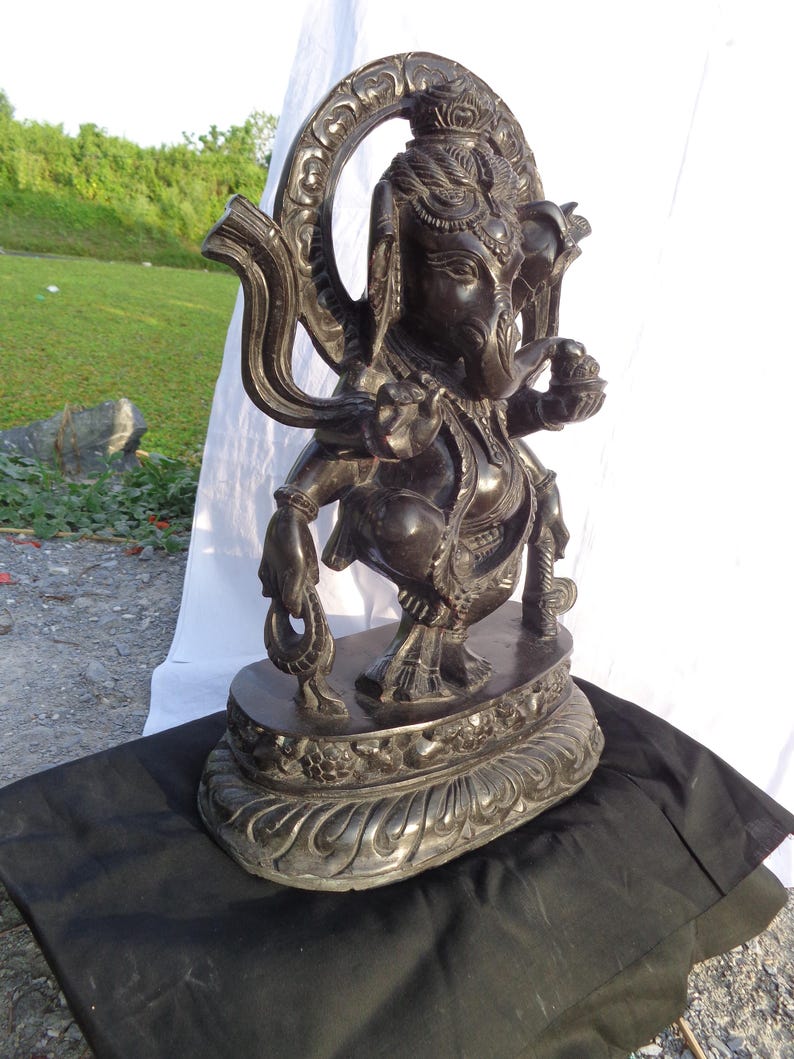 Dancing Ganesha Statue in 18 Inch in Granite Stone - Etsy