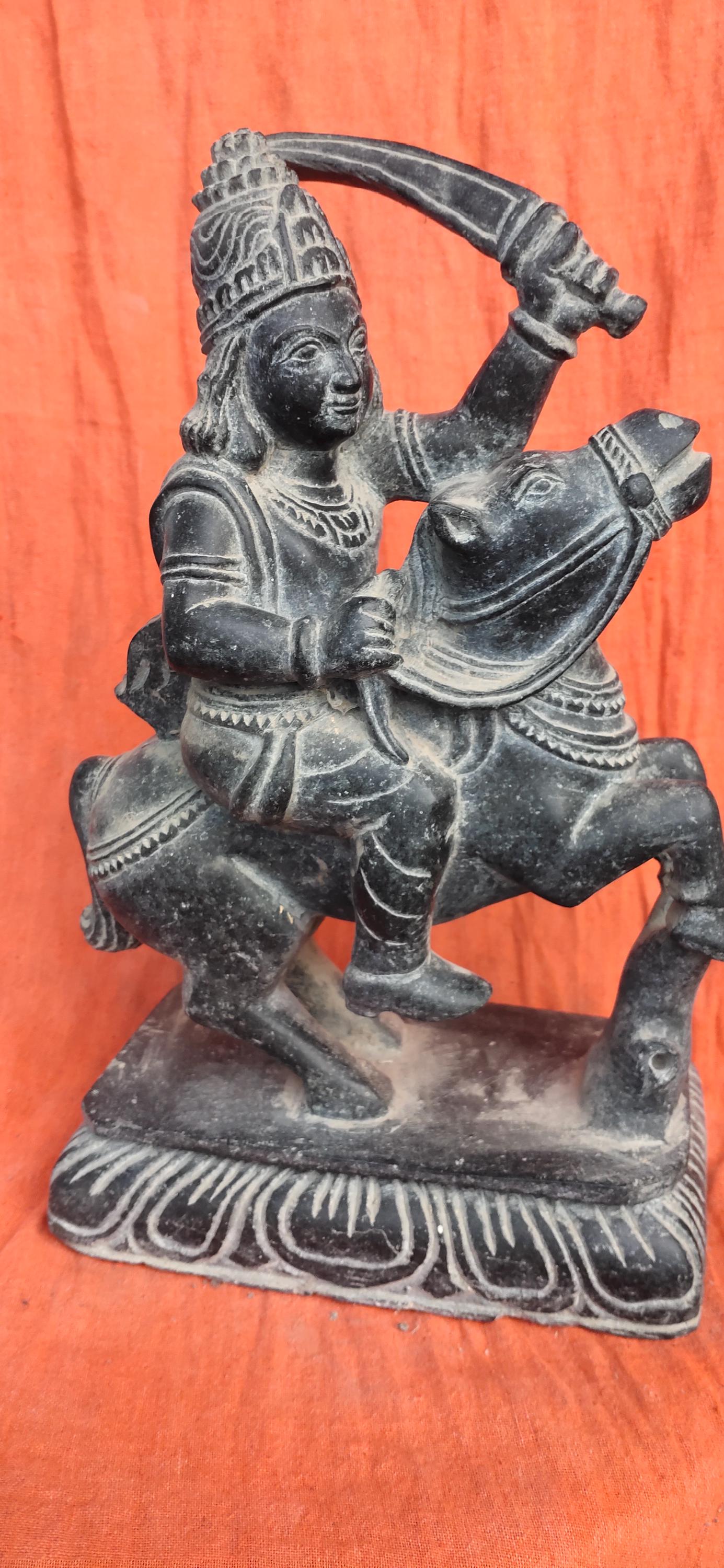 Kalki Statue in Black Granite Stone - Etsy