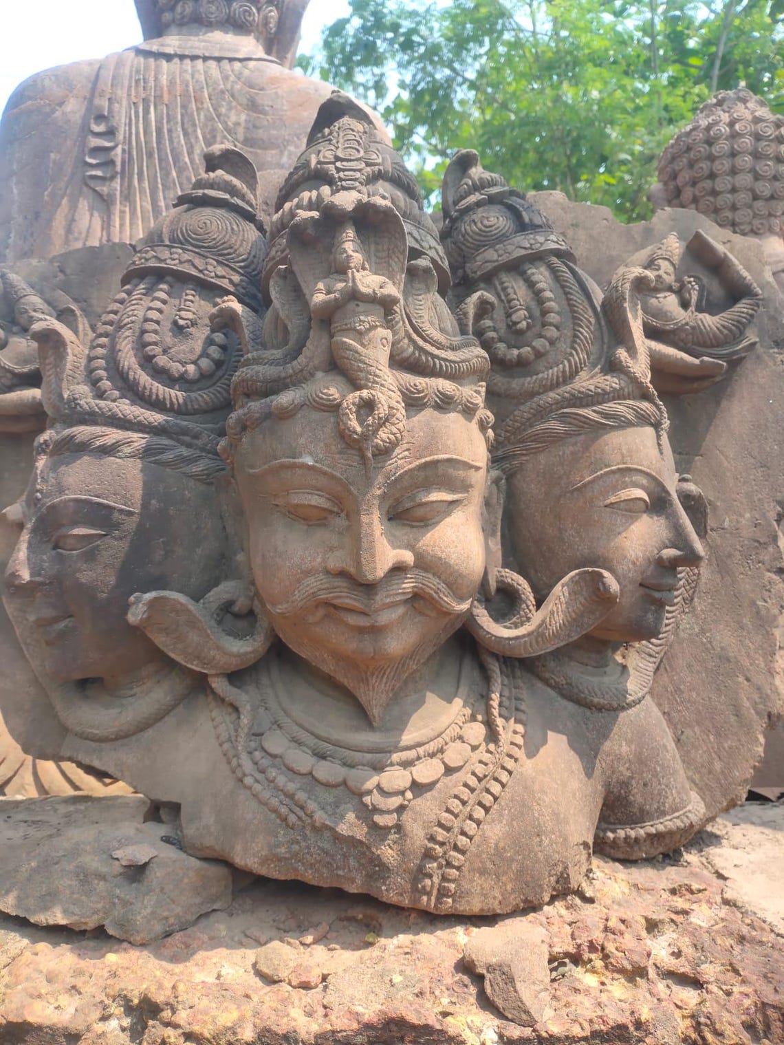 Three Head Shiva Statue in Sand Stone - Etsy