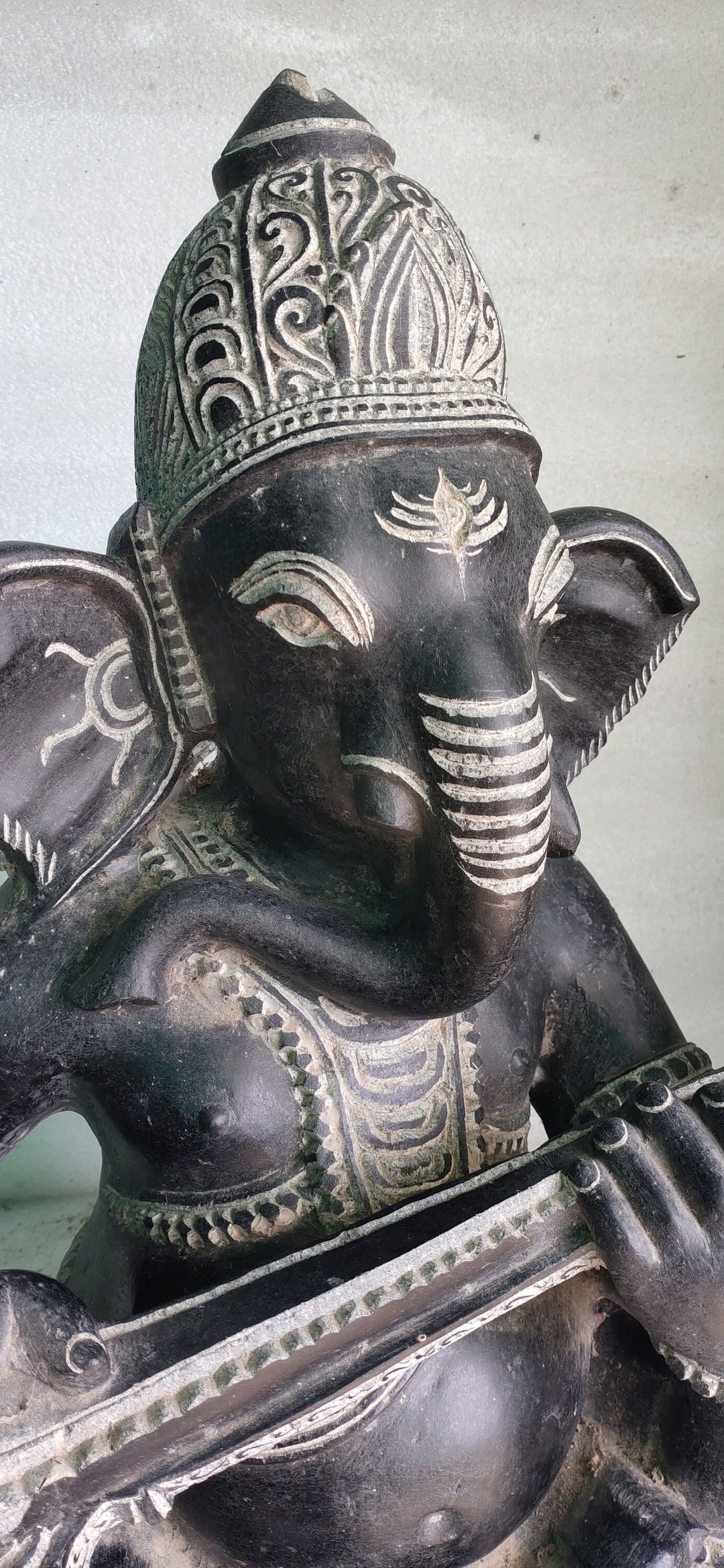 Veena(violin) Ganesha in Stone - Etsy