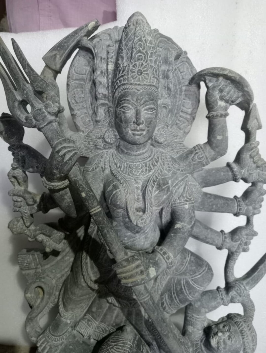Mahisha Mardini Durga Statue in Stone With Lion and Mahishashur. - Etsy