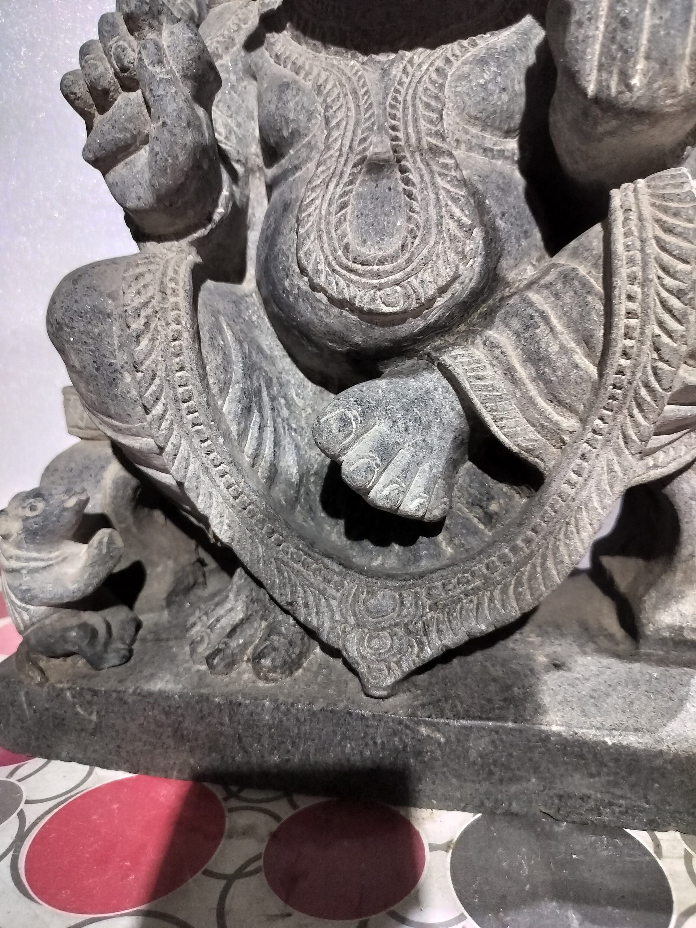 Sitting Ganesha Statue With 2 Feet Height in Black Granite Stone - Etsy