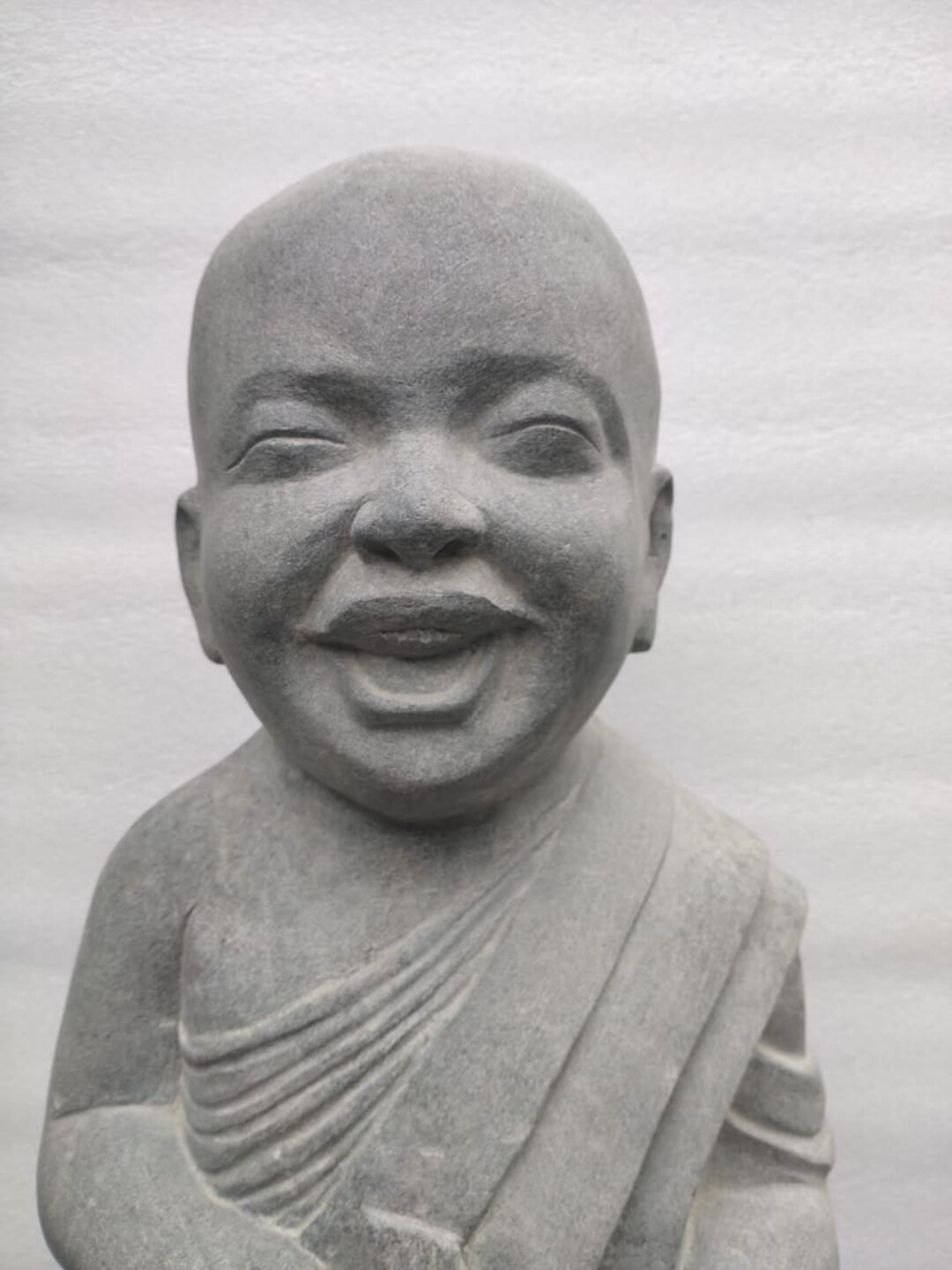 Laughing Buddha in Black Granite Stone - Etsy