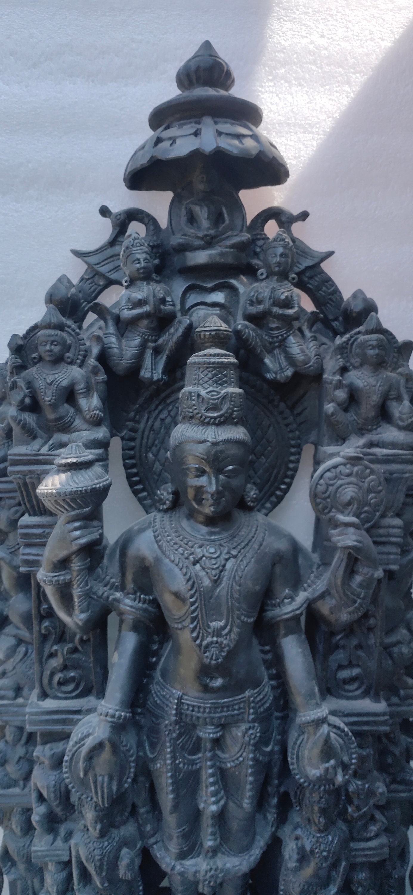 Surya Narayan Statue in Black Granite Stone - Etsy