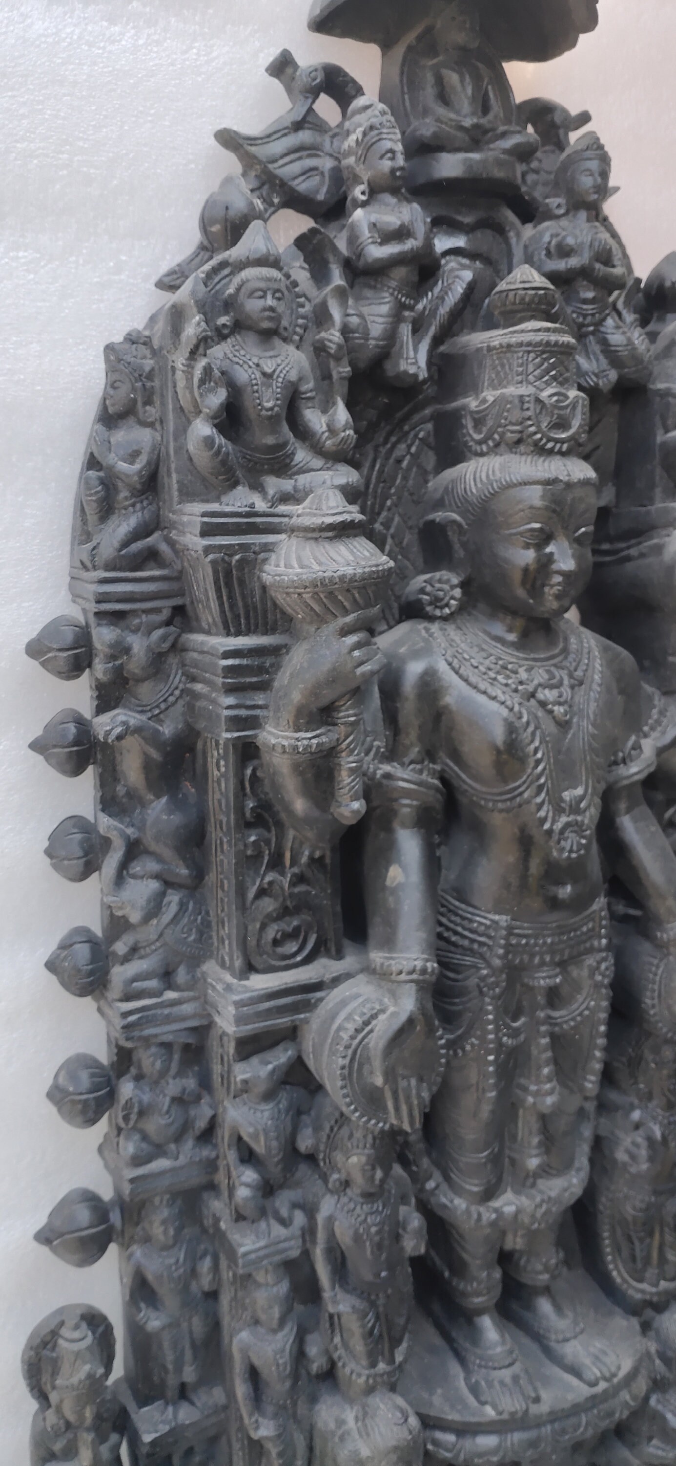 Surya Narayan Statue in Black Granite Stone - Etsy