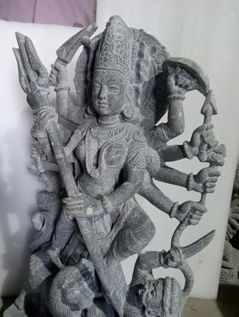 Mahisha Mardini Durga Statue in Stone With Lion and Mahishashur. - Etsy